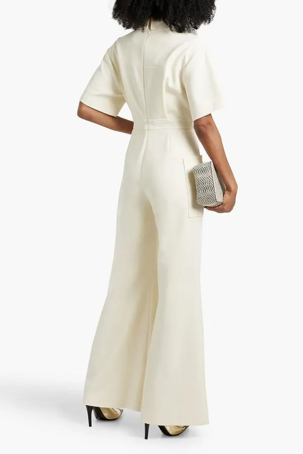 Carolina Herrera Wool-blend Crepe Wide-leg Jumpsuit