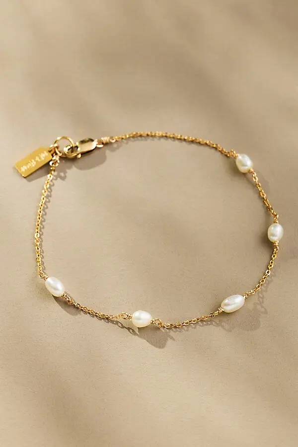 SET & STONES Madeleine Pearl Bracelet - Gold