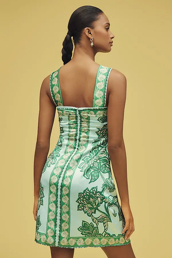 Greylin Halter Neck Mini Dress In Green - 38% Off | Editorialist