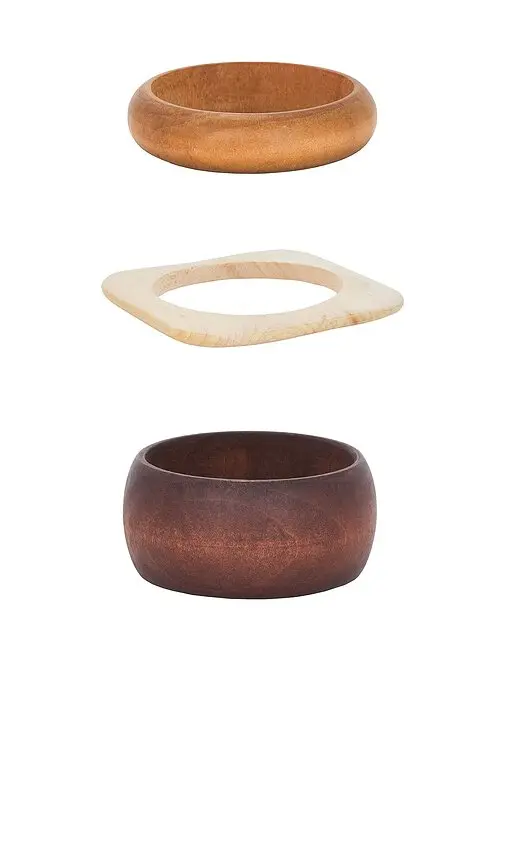 EPIFENE Wooden Bangles Set Of 3