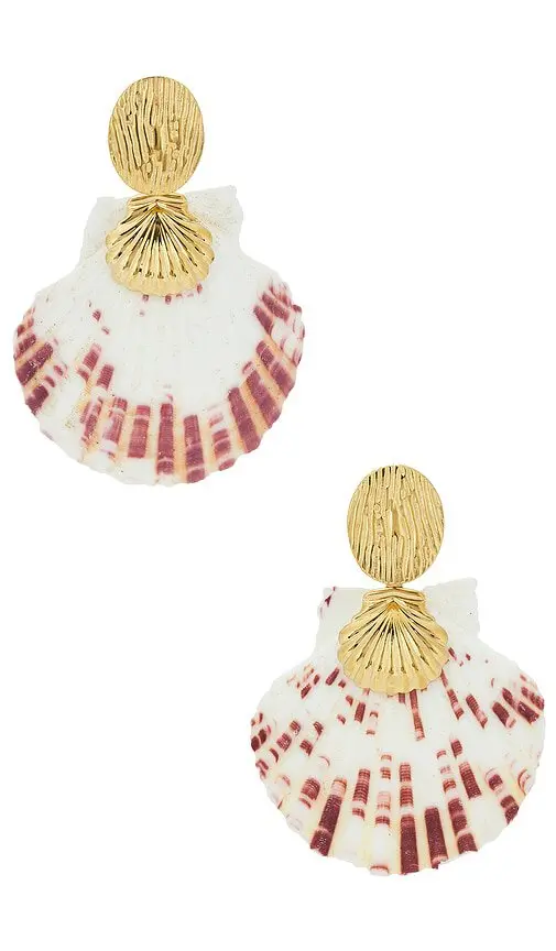PETIT MOMENTS Embellished Shell Dangle Earrings - Neutral