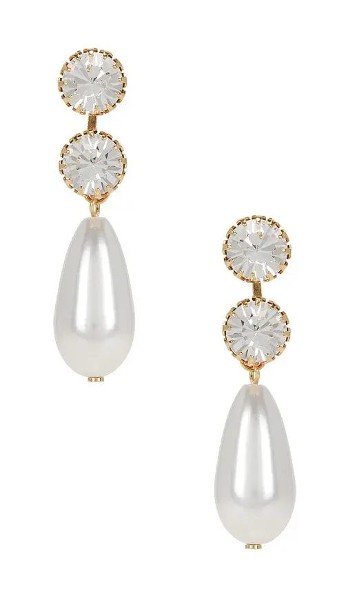 ANTON HEUNIS Double Round Drop Earrings - Clear Pearl