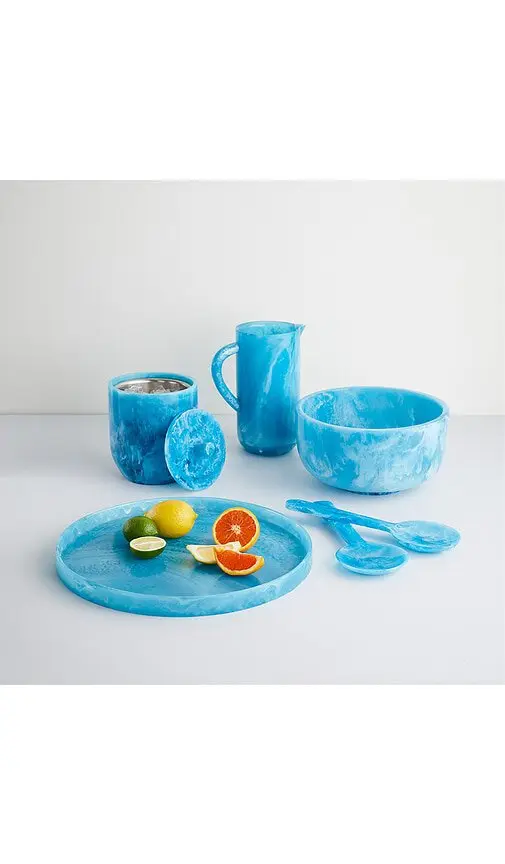 Jonathan Adler Mustique Salad Seving Set In Blue