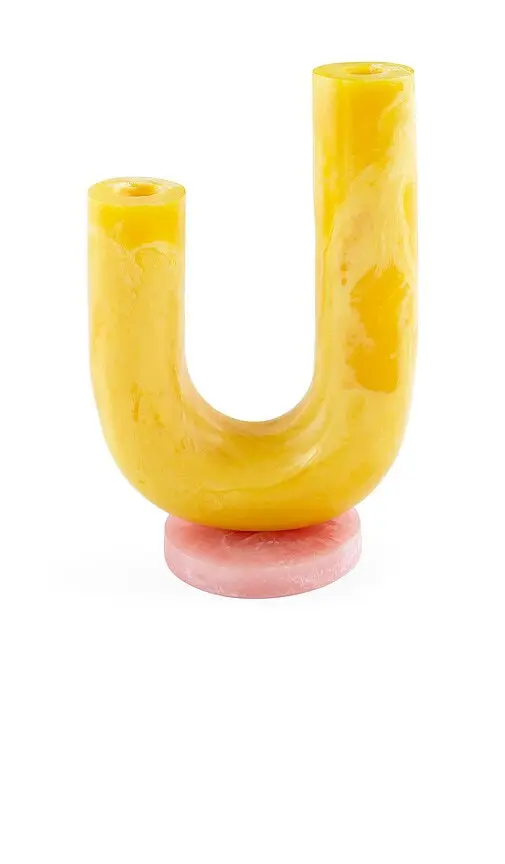 Jonathan Adler Mustique Double Tube Vase In Yellow - N,a