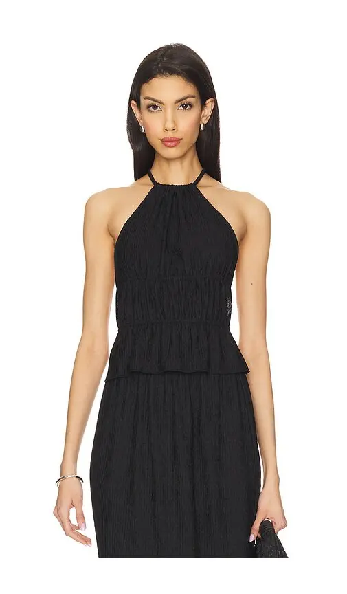 MORE TO COME Halter Neck Textured Top