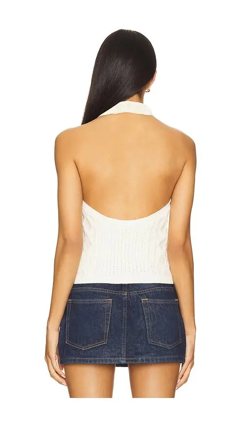 Central Park West Junie Cabled Halter Top