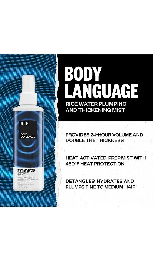 IGK Body Language Rice Water Plumpling & Thickening Mist