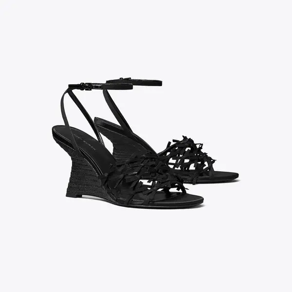 Tory Burch Mini Bow Espadrille Wedge - Perfect Black/perfect Black