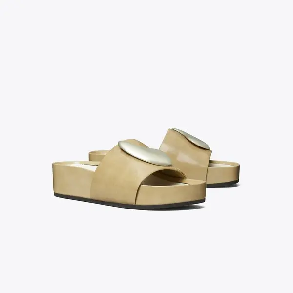 Tory Burch Patos Platform Slide - Chateau Gray/silver