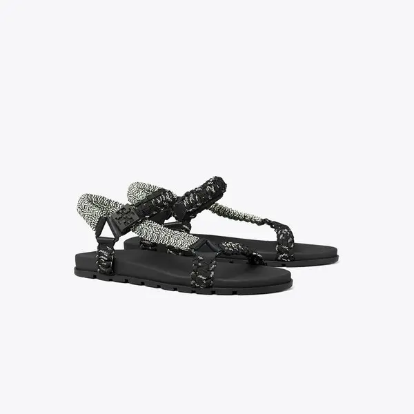 Tory Burch Mellow Trail Rope Sandal - Perfect Black Multi/perfect Black