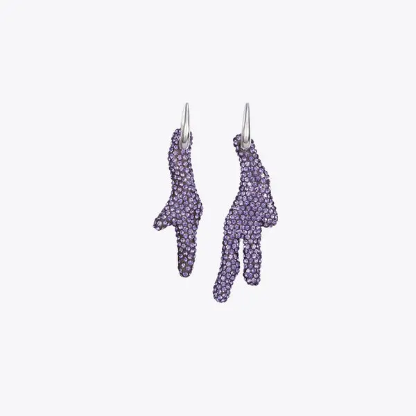 Tory Burch Drop Earrings - Light Silver / Purple