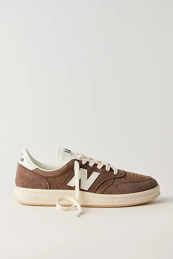 NEW BALANCE T500 Low-top Suede And Leather Sneakers - Brown