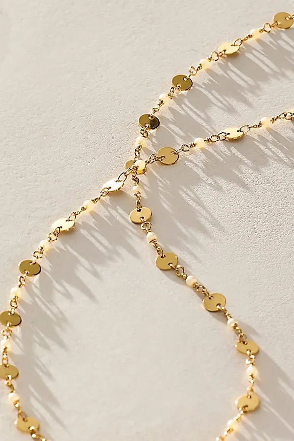 BRENDA GRANDS Waterproof Pearl Coin Belly Chain