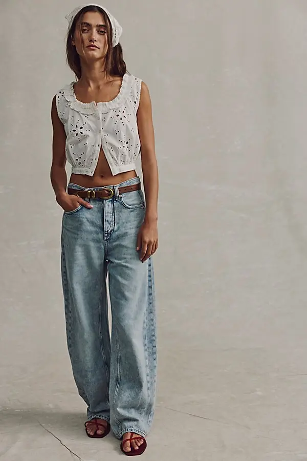 Free People We The Free Truro Baggy Puddle Jeans - Authentically You