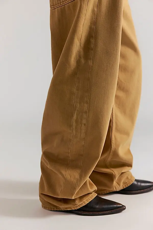 Free People We The Free Truro Baggy Puddle Jeans - Warm Rust