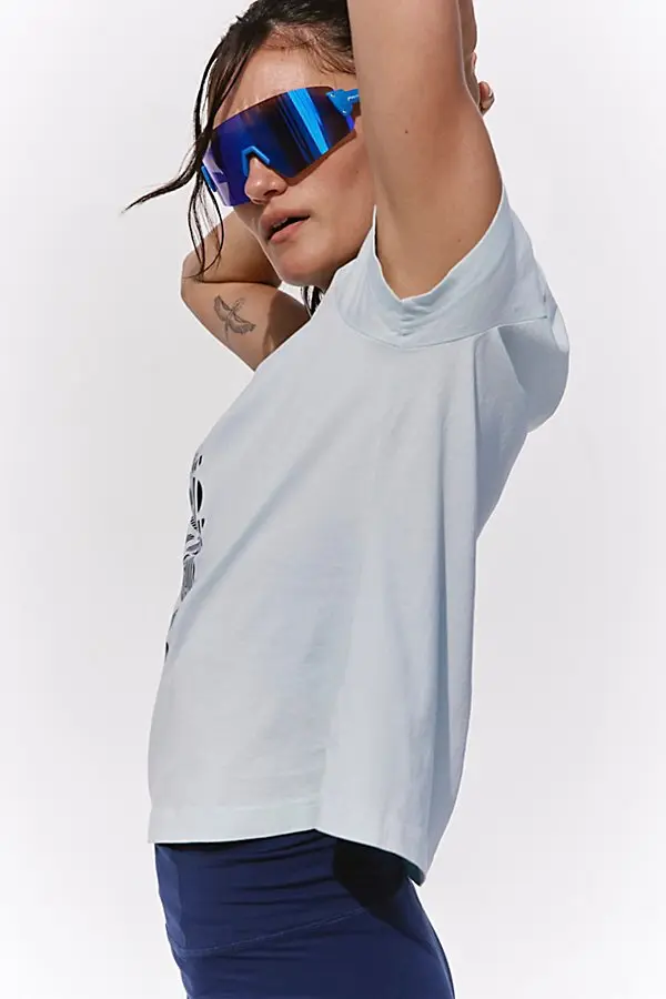 Free People Care Fp Game Time Logo Tee - Retro Blue/black Combo