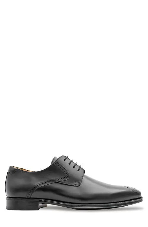 Mezlan Taso Ii Brogued Leather Derby - Black