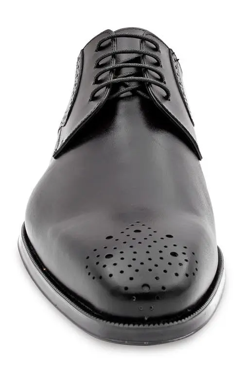 Mezlan Taso Ii Brogued Leather Derby - Black