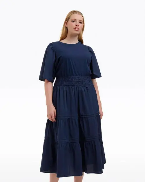 draper james blue dress Draper James Navy Fit and Flare Dress