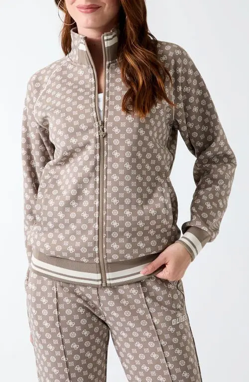 Guess Aggie Full-zip Sweatshirt - Brown