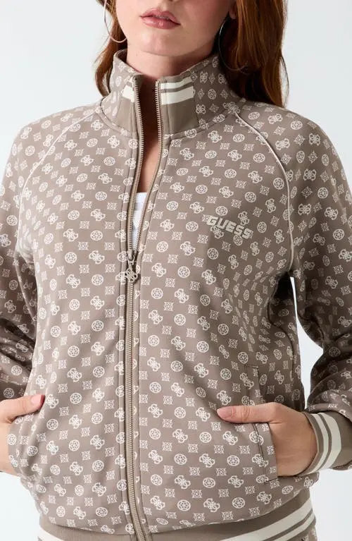 Guess Aggie Full-zip Sweatshirt - Brown