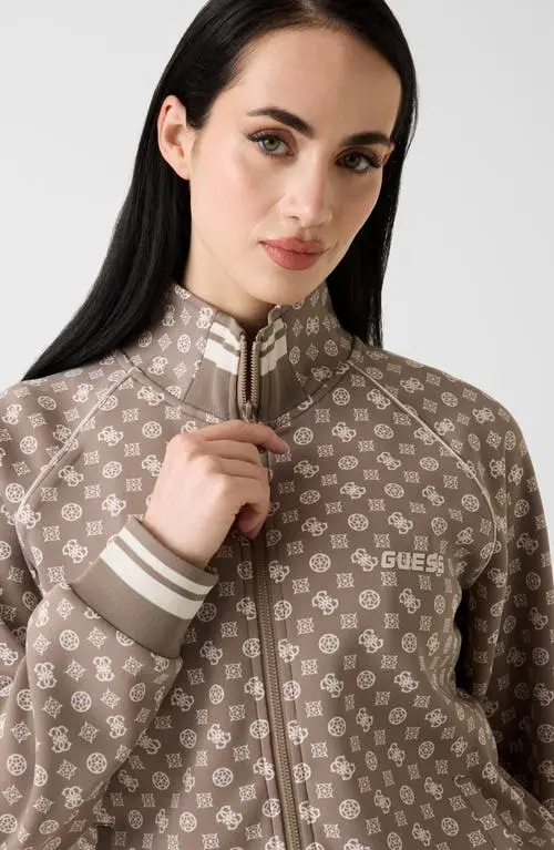 Guess Aggie Full-zip Sweatshirt - Brown