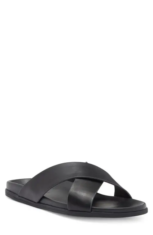 BLAKE MCKAY Jake Cross Strap Leather Sandal - Black