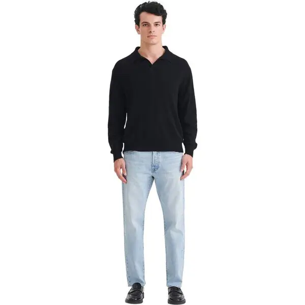 Naadam Lightweight Cashmere Relaxed Polo - Black