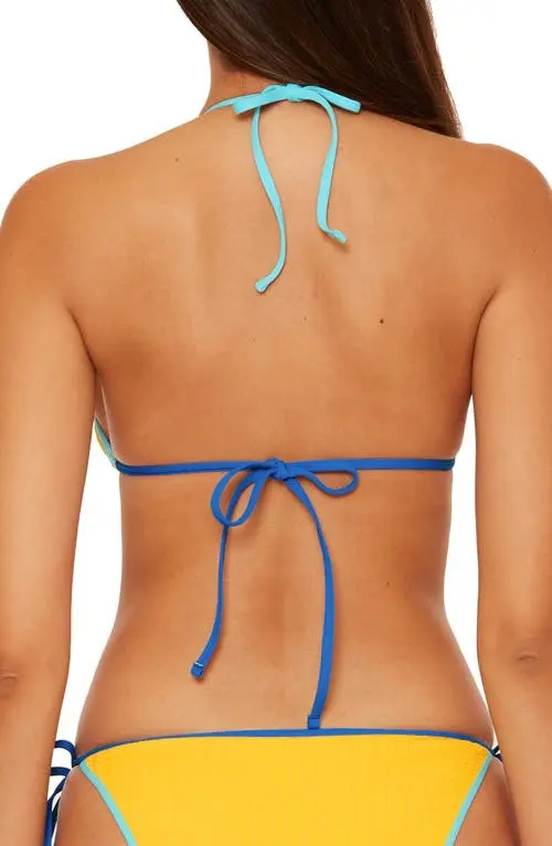 BECCA By Rebecca Virtue Crinkle Crush Reversible Triangle Bikini Top - Sunglow