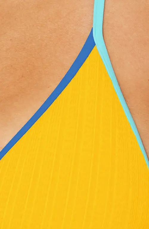 BECCA By Rebecca Virtue Crinkle Crush Reversible Triangle Bikini Top - Sunglow