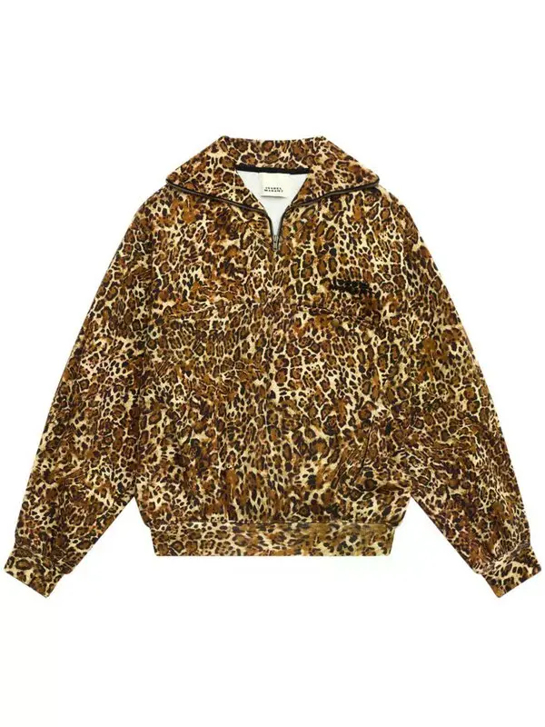 Isabel Marant Étoile Wilda Embroidered Animal Print Sweatshirt