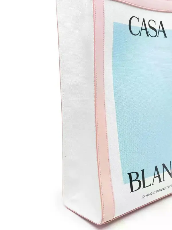 Casablanca Logo-print Bamboo-handle Tote Bag