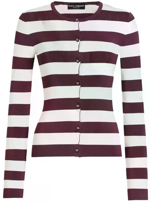 Dolce & Gabbana Striped Cardigan - White