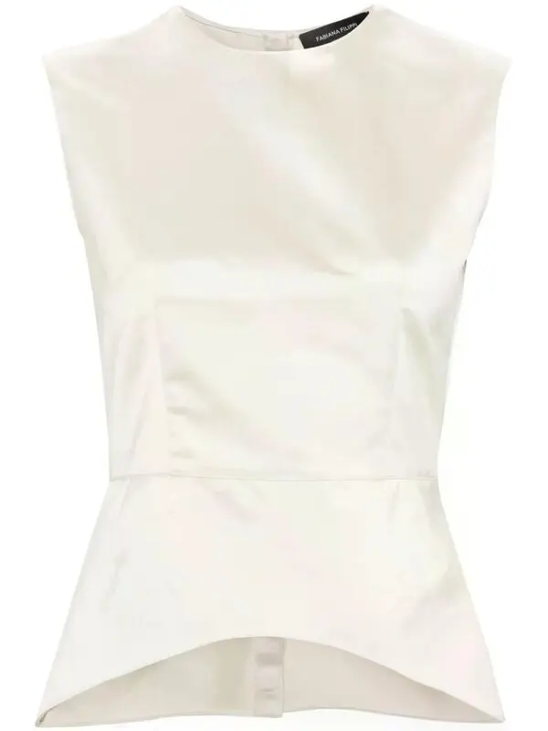 Fabiana Filippi Round-neck Sleeveless Blouse - Neutrals