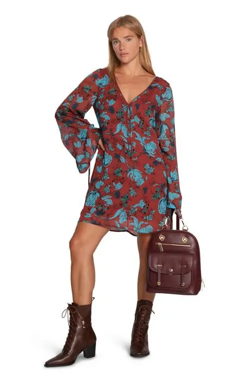 BELLE & BLOOM 5th Ave Leather Backpack - Burgundy