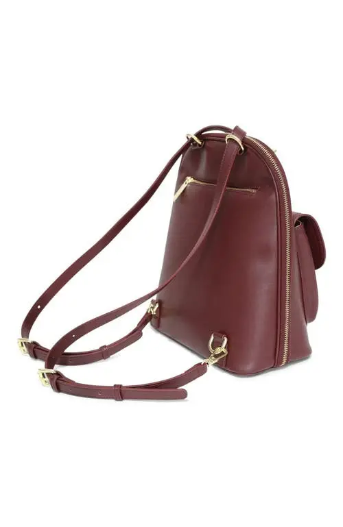 BELLE & BLOOM 5th Ave Leather Backpack - Burgundy