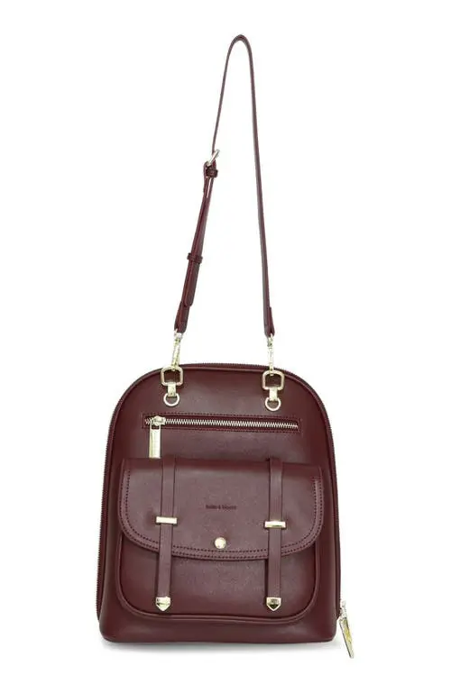BELLE & BLOOM 5th Ave Leather Backpack - Burgundy