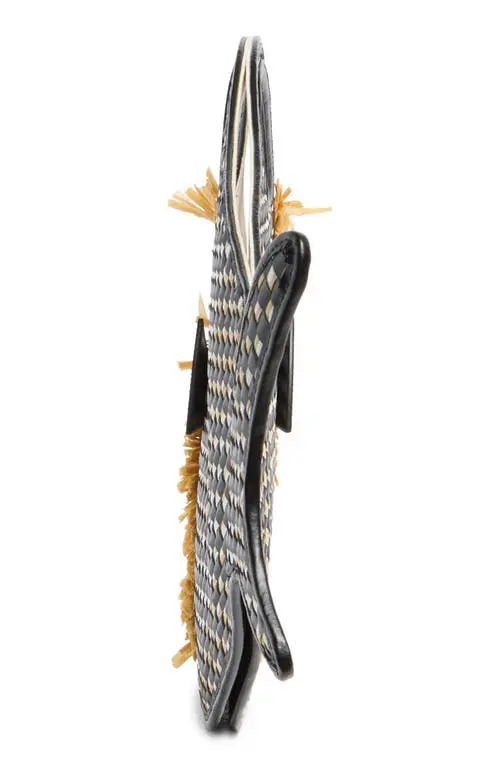 Staud Cleo Fish Woven Raffia Basket Bag