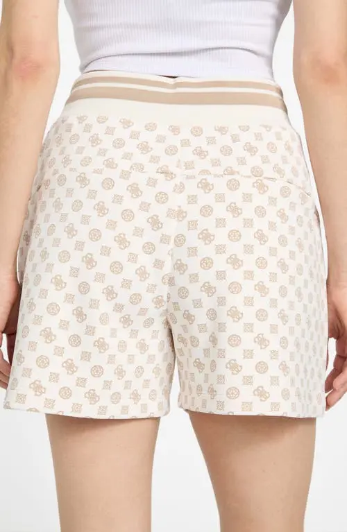 Guess Tie Waist Printed Shorts - Beige