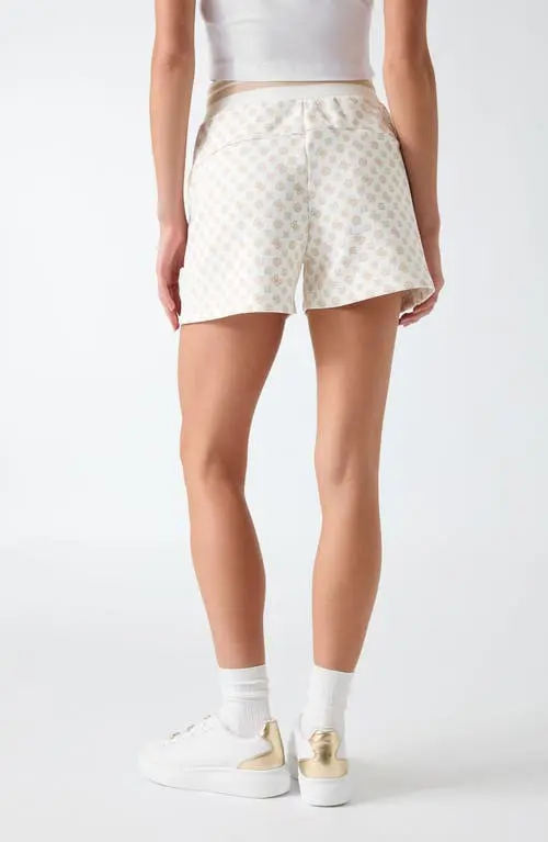 Guess Tie Waist Printed Shorts - Open White