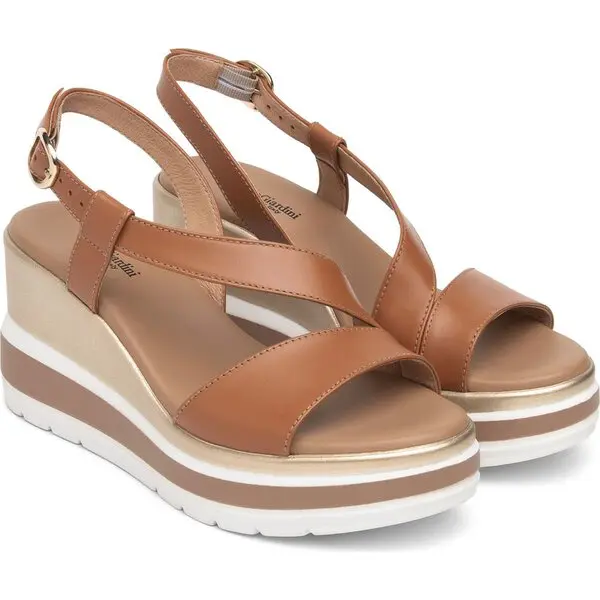 NEROGIARDINI Platform Wedge Sandal - Brown