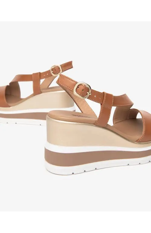 NEROGIARDINI Platform Wedge Sandal - Brown