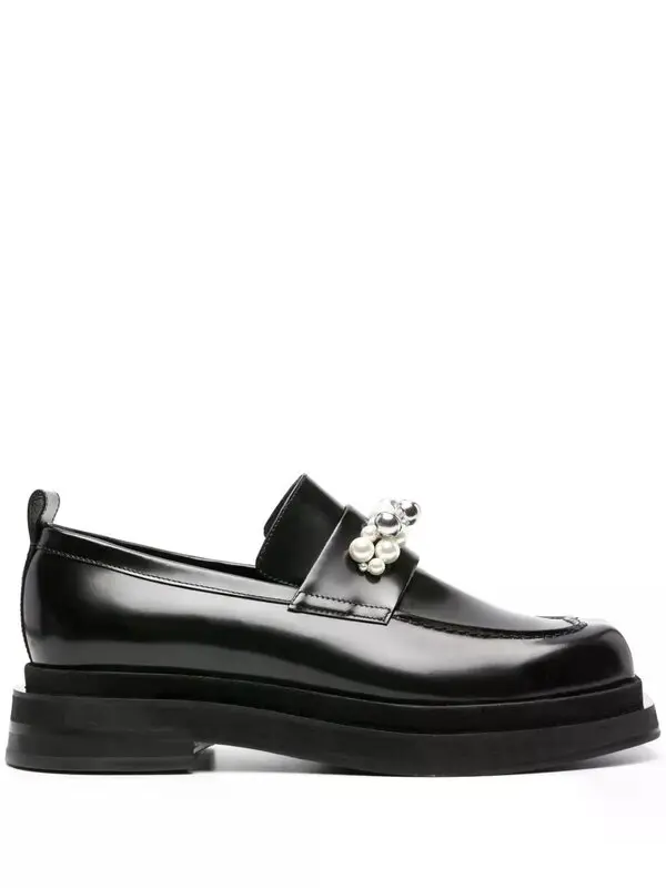 Simone Rocha Pearl-detail Leather Loafers