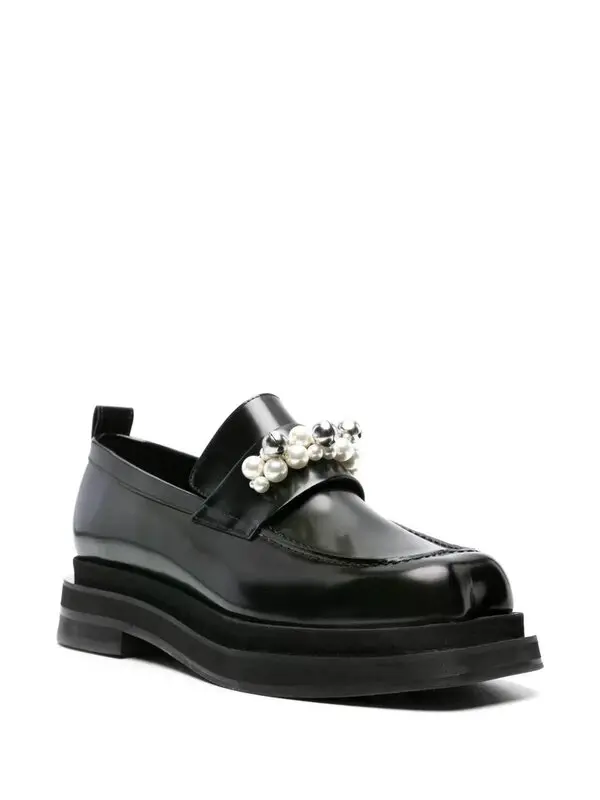 Simone Rocha Pearl-detail Leather Loafers