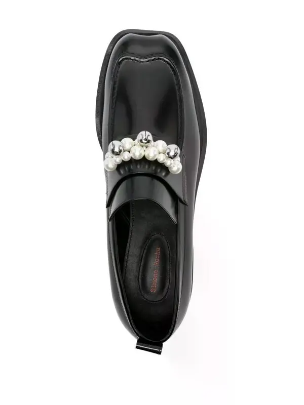 Simone Rocha Pearl-detail Leather Loafers