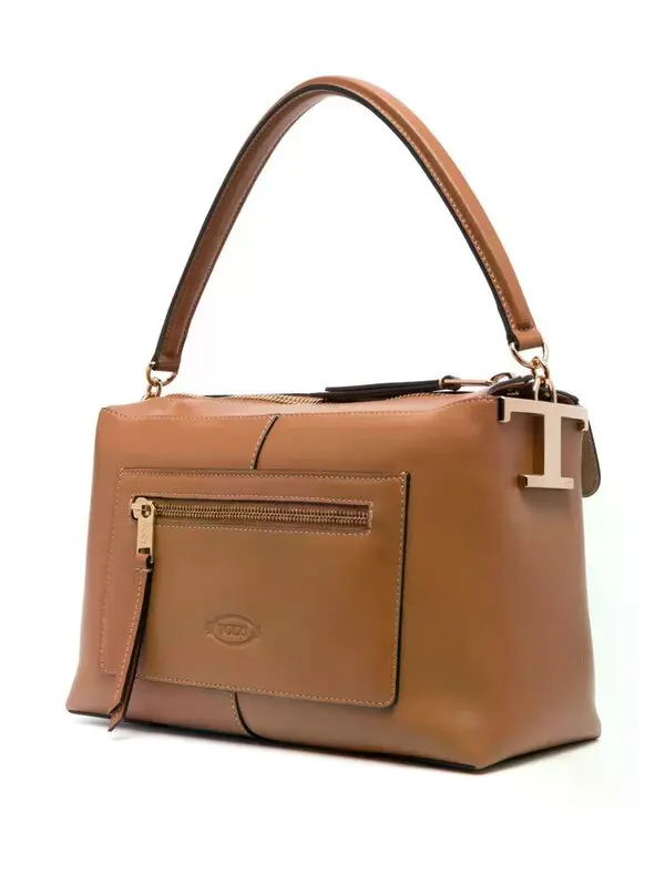 TOD'S Logo-charm Leather Tote Bag