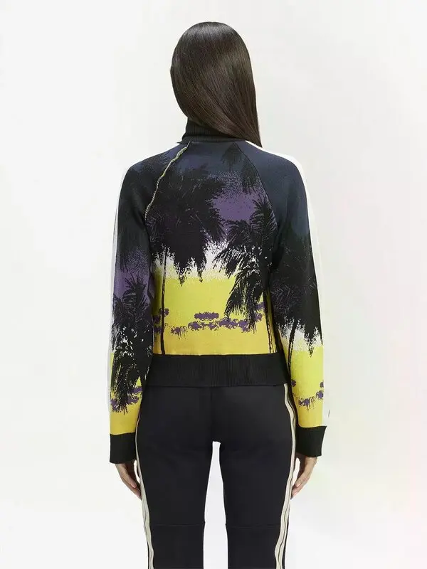 Palm Angels Sunset-print Roll-neck Jumper