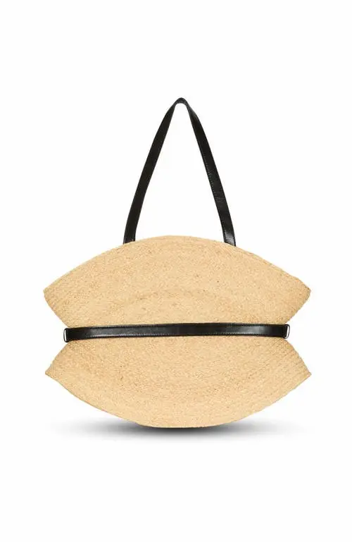 Balmain Shuffle Medium Bag In Raffia - Brown