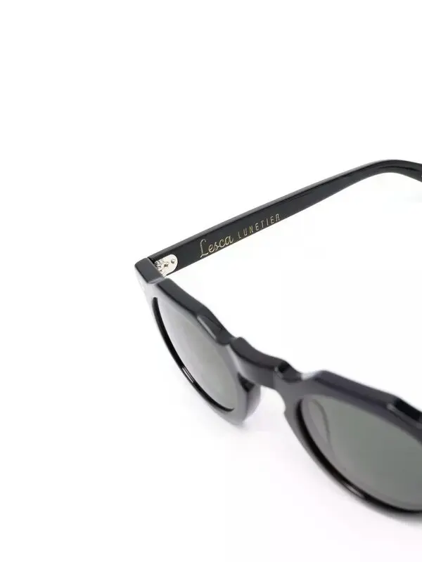 LESCA Pica Round-frame Sunglasses - Black