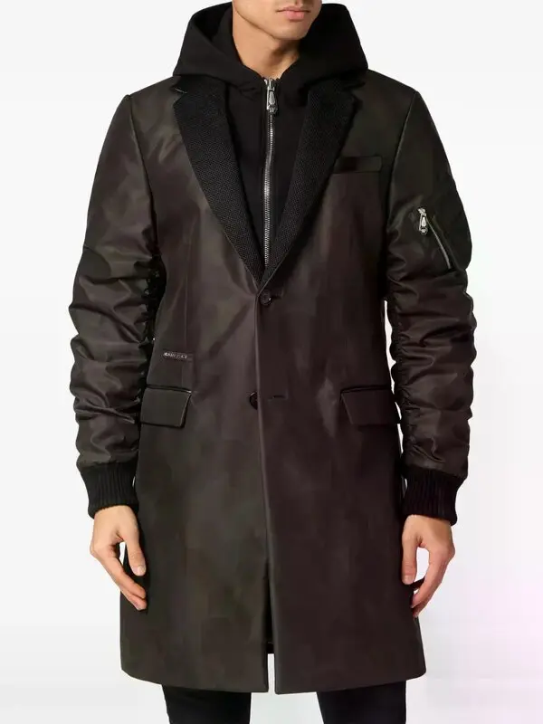 Philipp Plein Layered Camouflage-pattern Coat